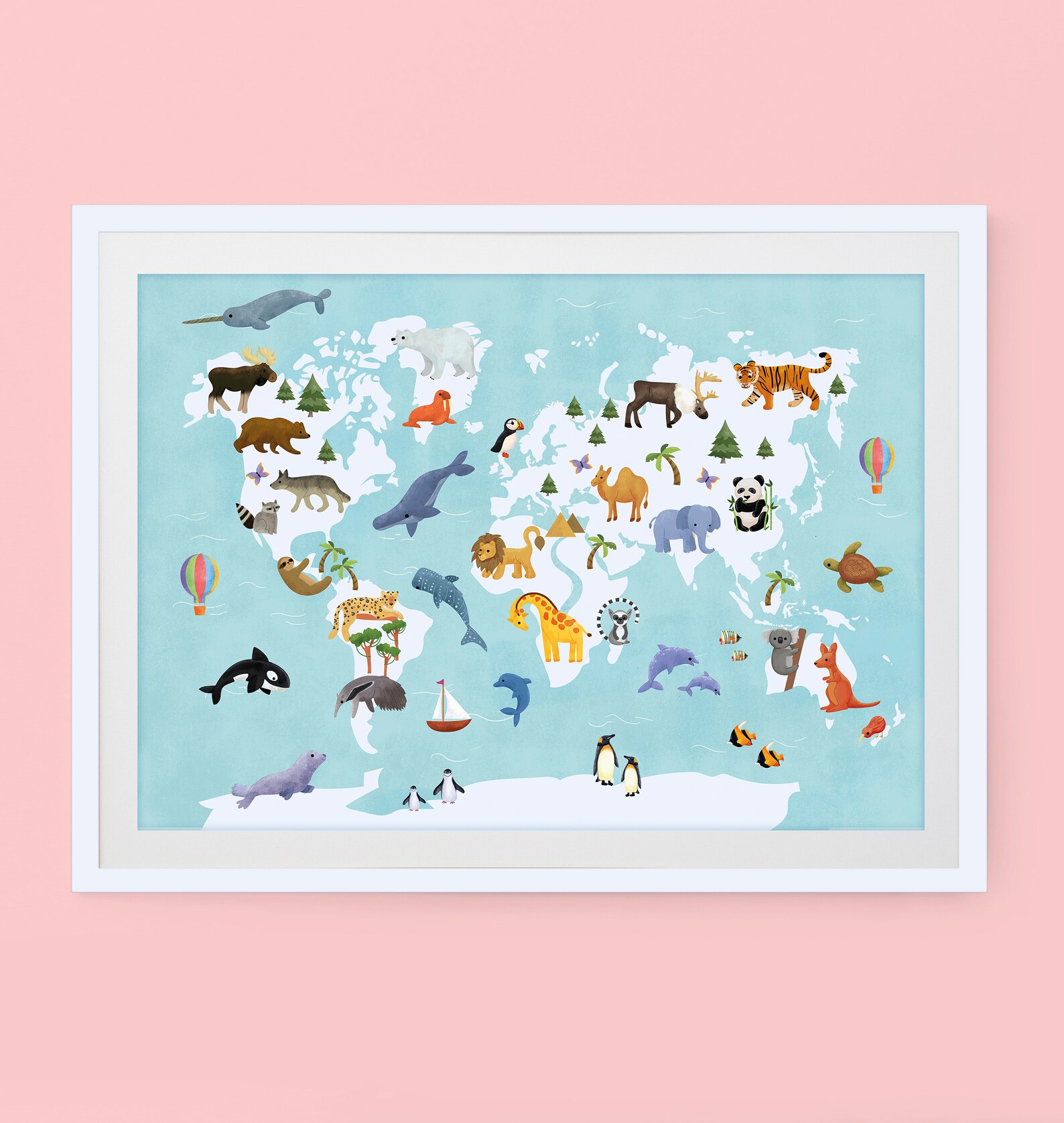 Animal World Map Animal Atlas Personalised Map - Etsy