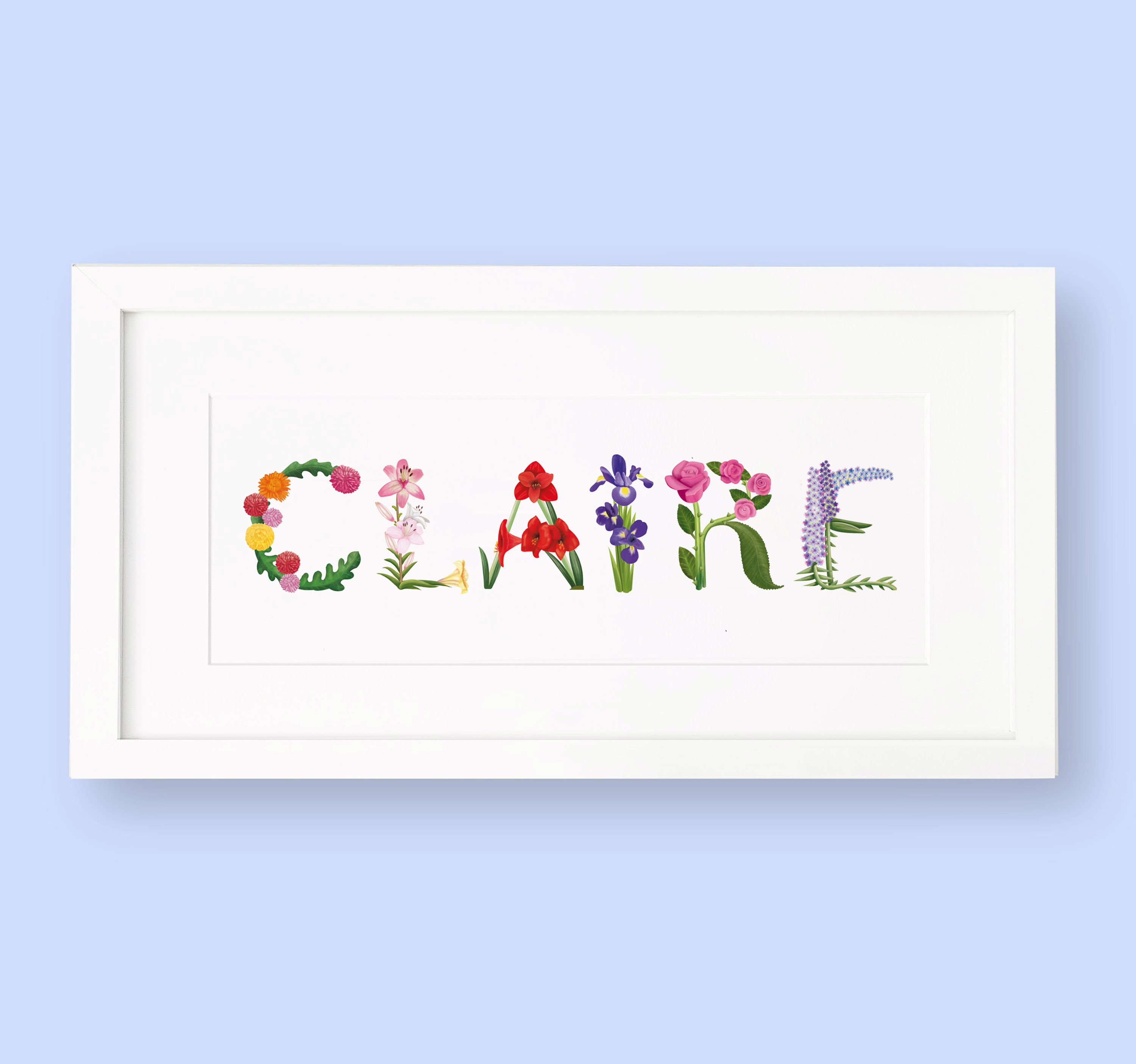 Personalised Name Prints Flower Name print Botanical Print | Etsy