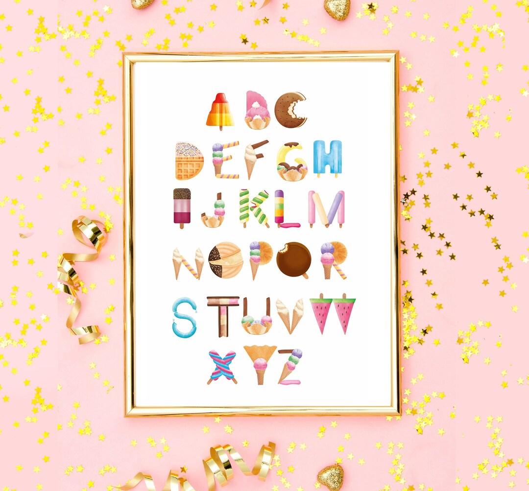 Ice Cream Alphabet | Ice Lolly Letter Print | Sweet Print ...
