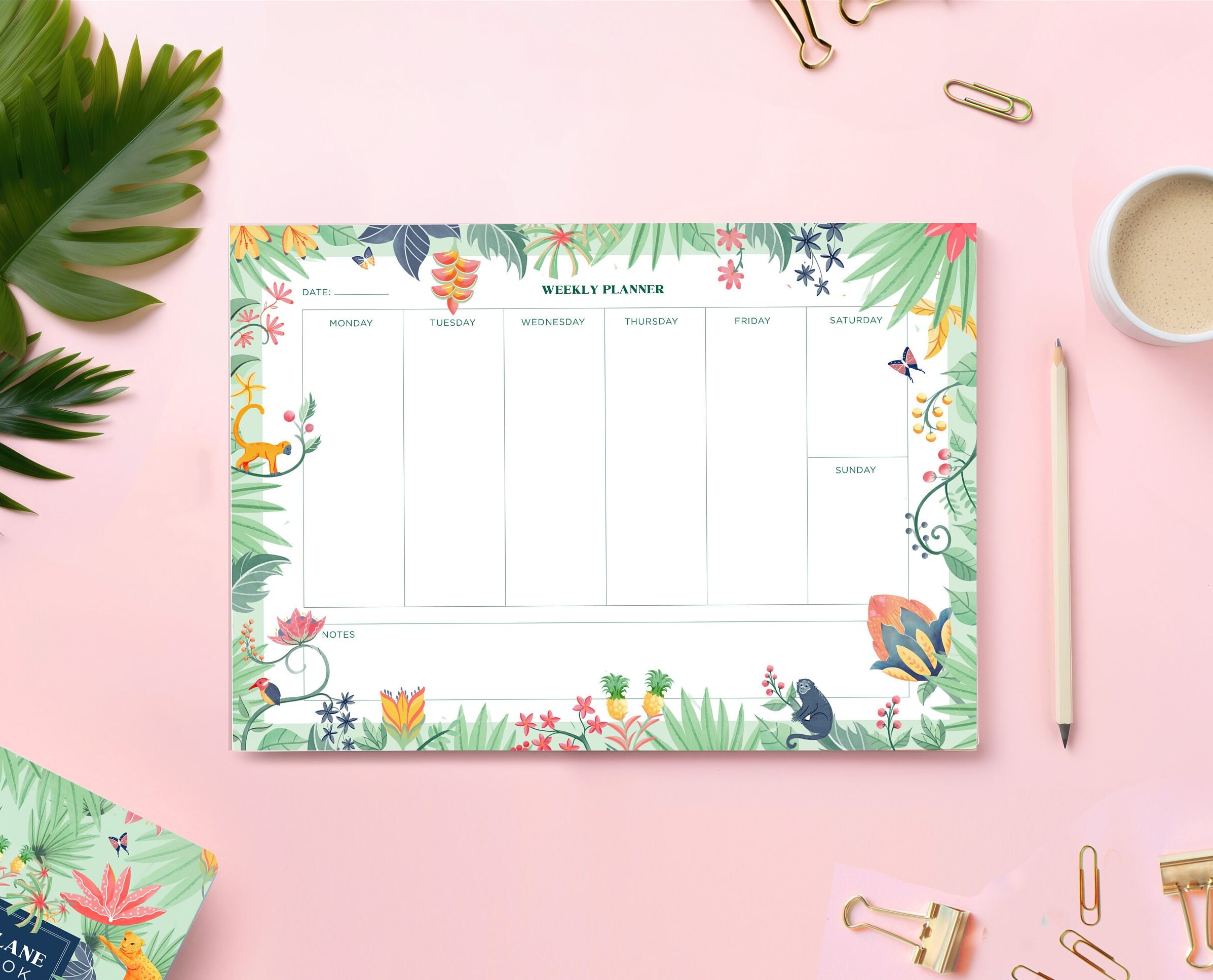 Weekly Planner A4 Desk Pad to Do List Family Planner Schedule ...