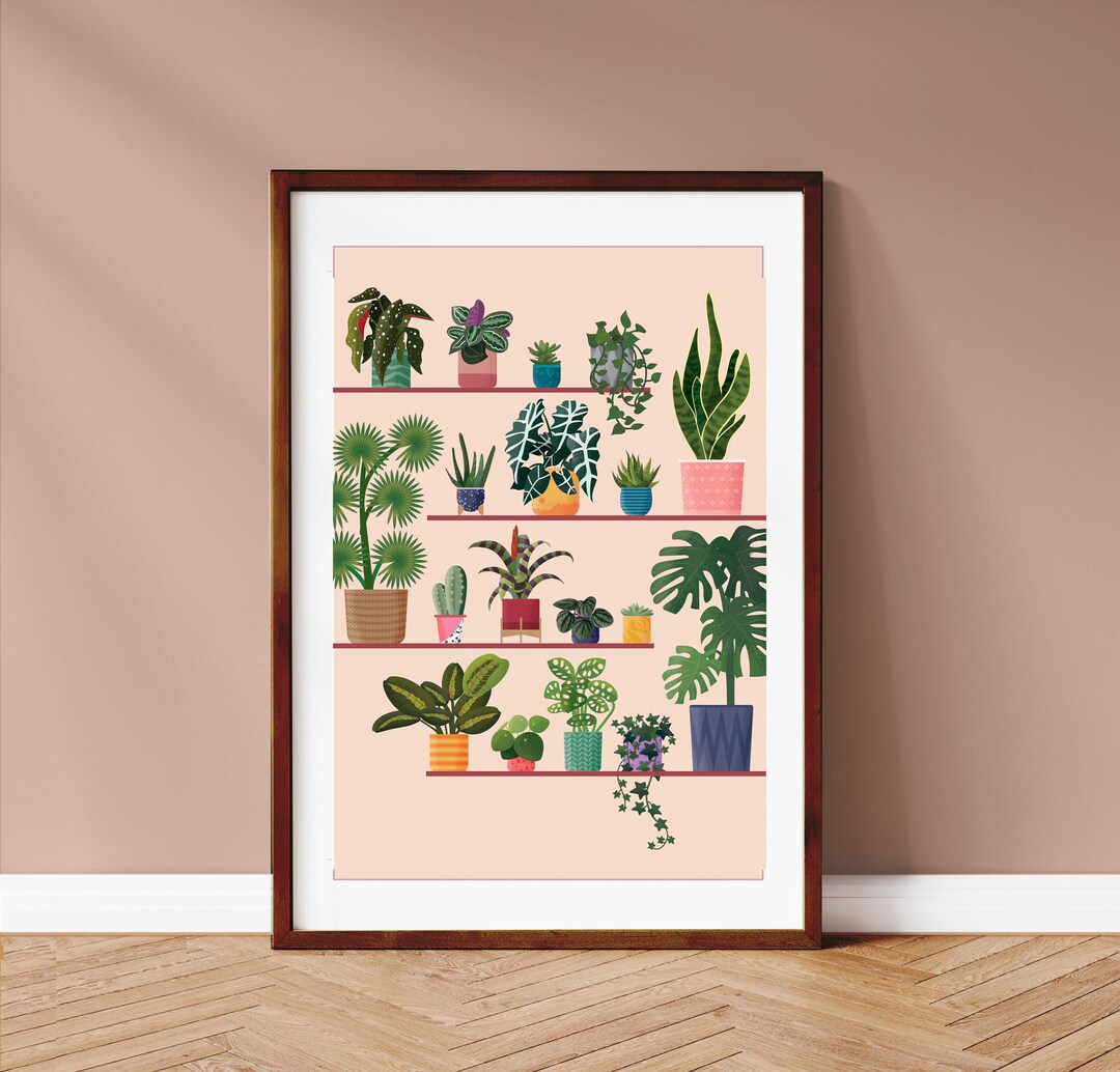 Plant Poster Print | Illustrated Plants | House Plants | Plant Shelf ...