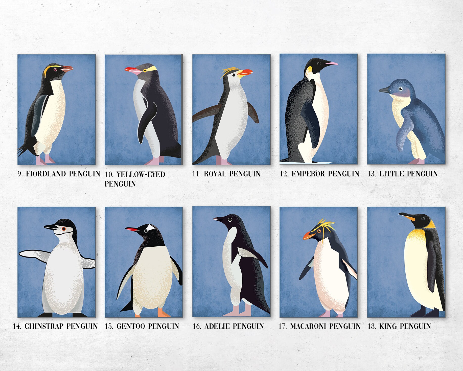 Penguin Prints Illustrated Penguins Individual Prints - Etsy
