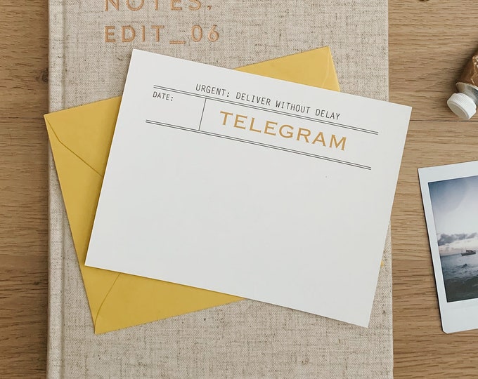 Telegram Postcard, Vintage Postcard, Flatcards, Stationery Set ...