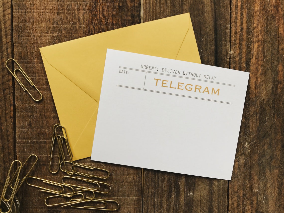 Telegram Postcard Vintage Postcard Flatcards Stationery - Etsy