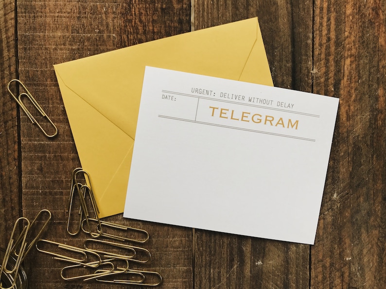 Telegram Postcard, Vintage Postcard, Flatcards, Stationery Set ...