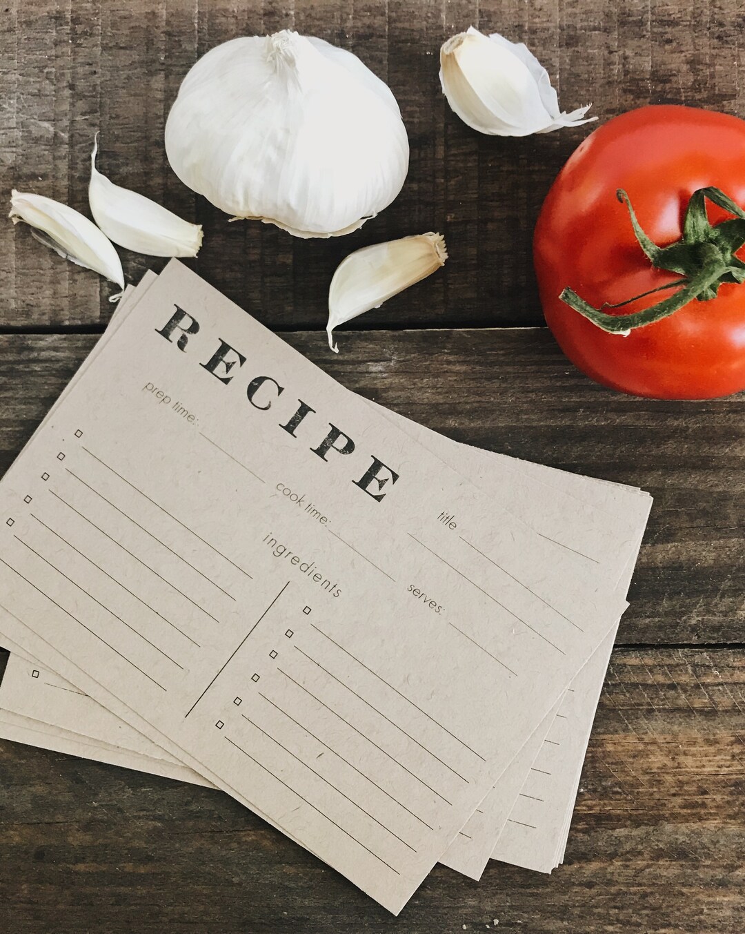 Kraft Recipe Cards, Rustic Recipe Cards, Recipe Card Set - Etsy