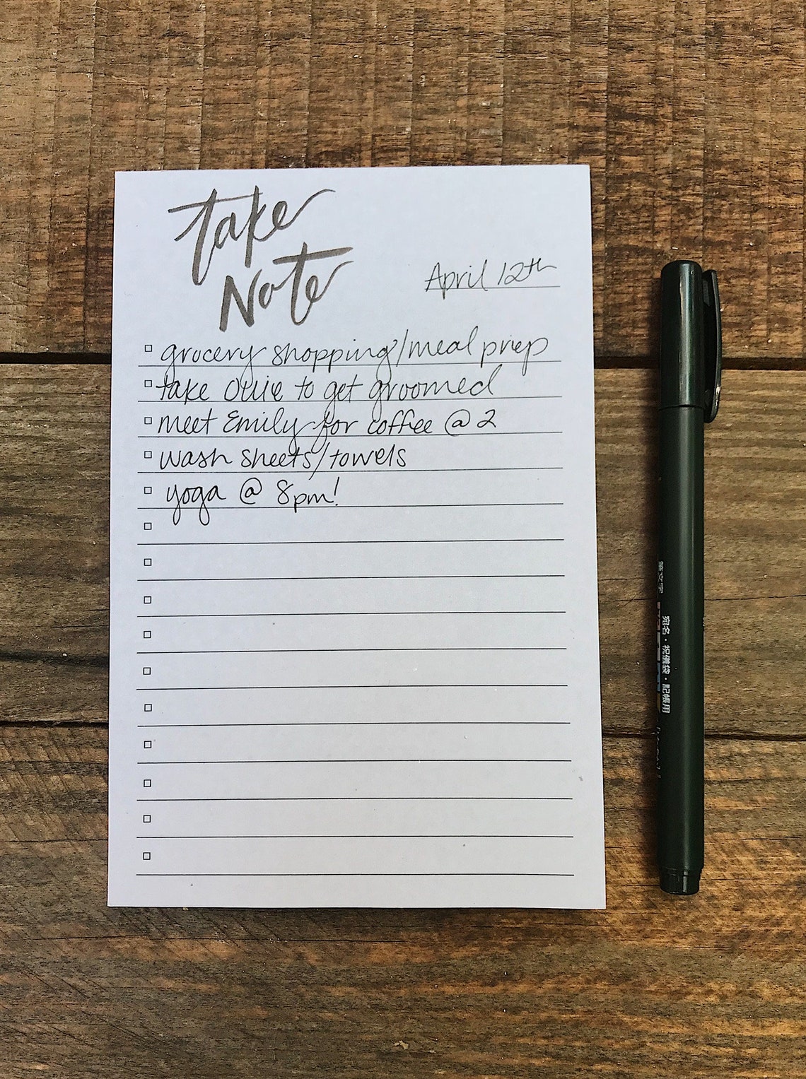 Gray Take Note Notepad To Do List Notepad | Etsy