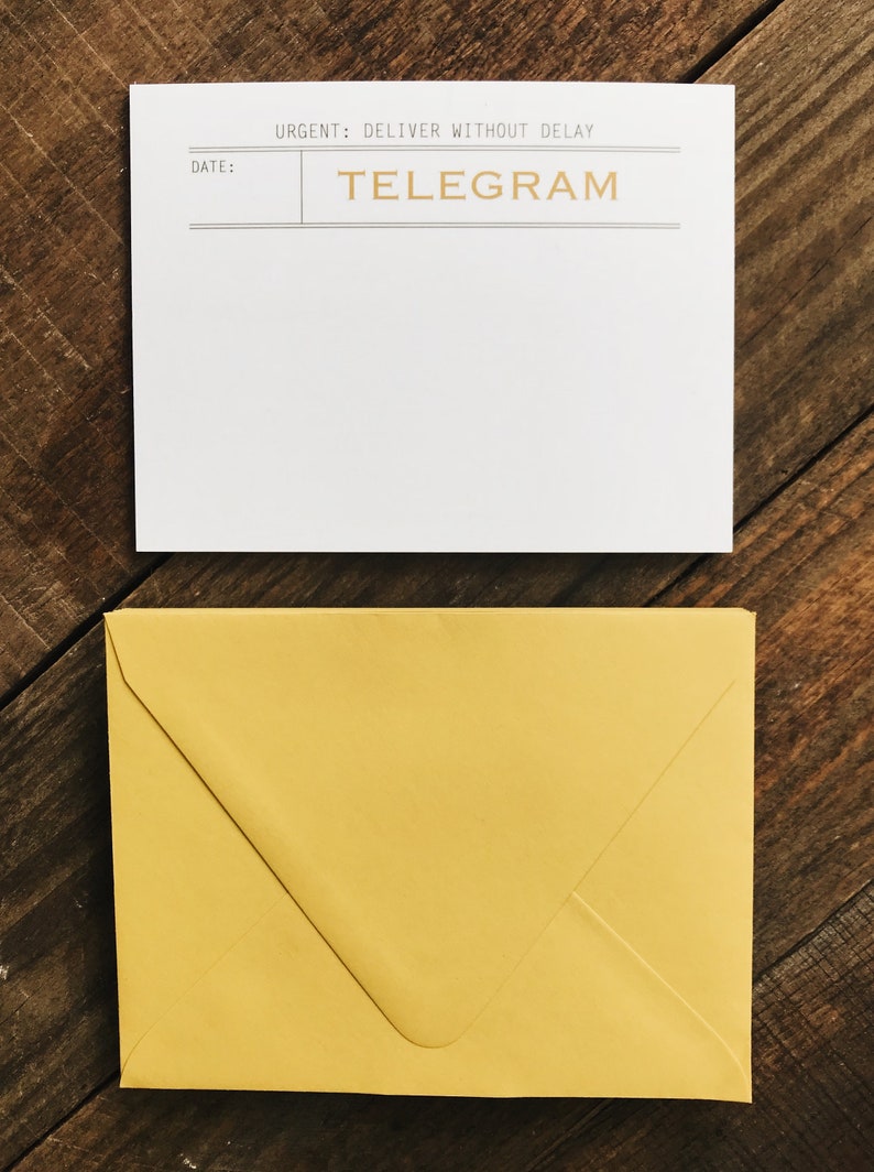 Telegram Postcard Vintage Postcard Flatcards Stationery - Etsy