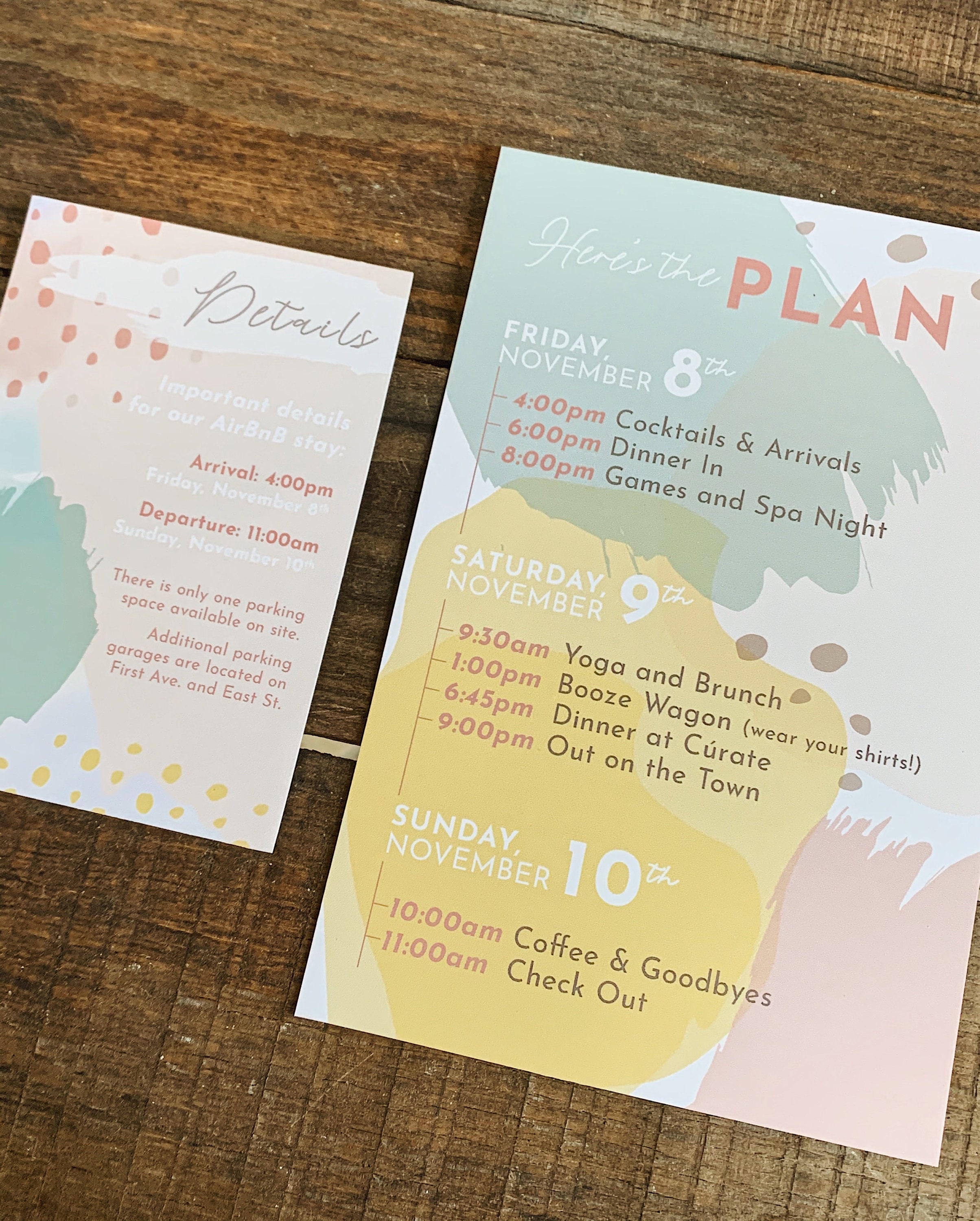 Printed Bachelorette Invitation & Itinerary, Bachelorette Party ...