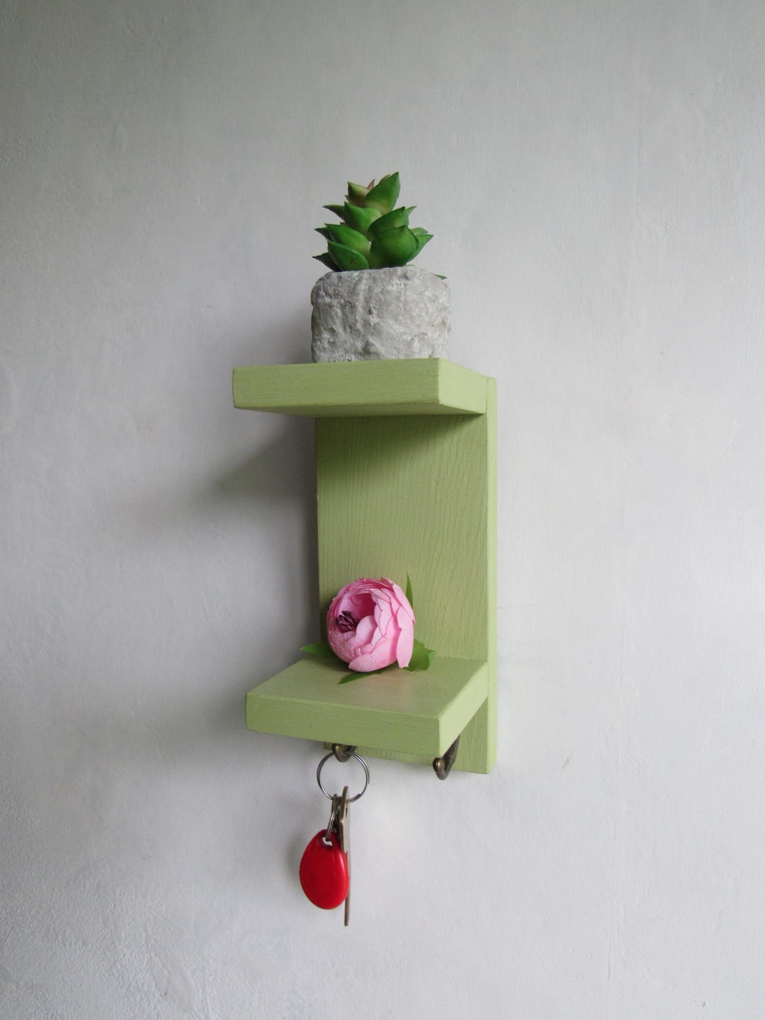 Vertical Small Key Holder Shelf | Wall Mounted Key Rack Organizer ...