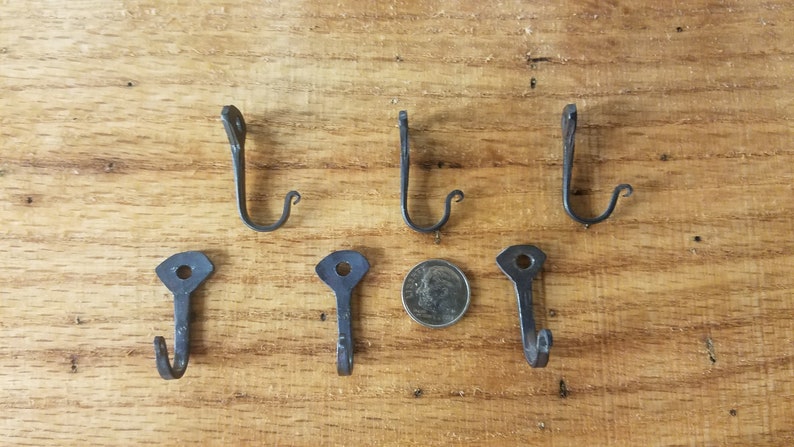 Set of 6 Small Handmade Blacksmith Hooks Made From Horseshoe | Etsy