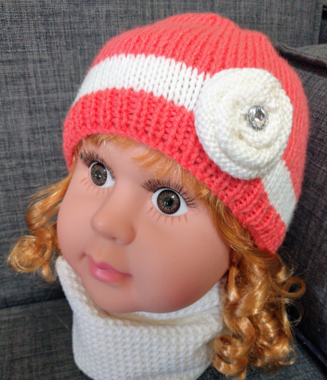 12 Mos. Coral Hats, Toddler Rose Hats, Baby Girl Birthday, Baby Knit ...