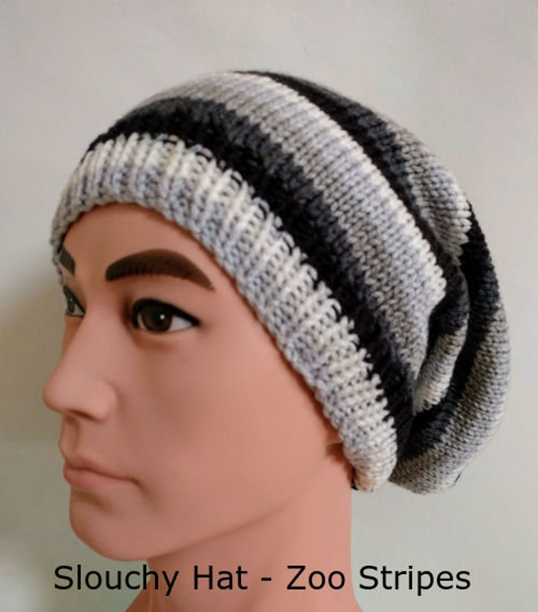 Man's Slouchy Hat, Woman's Slouchy Hat, Knit Slouchy, Knit Hats, Knit ...