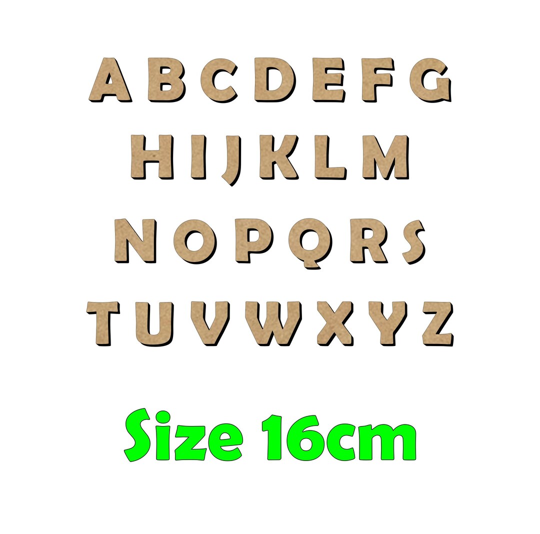 16cm Wooden Capital Letters MDF 3mm Craft Signs Home Decoration ...