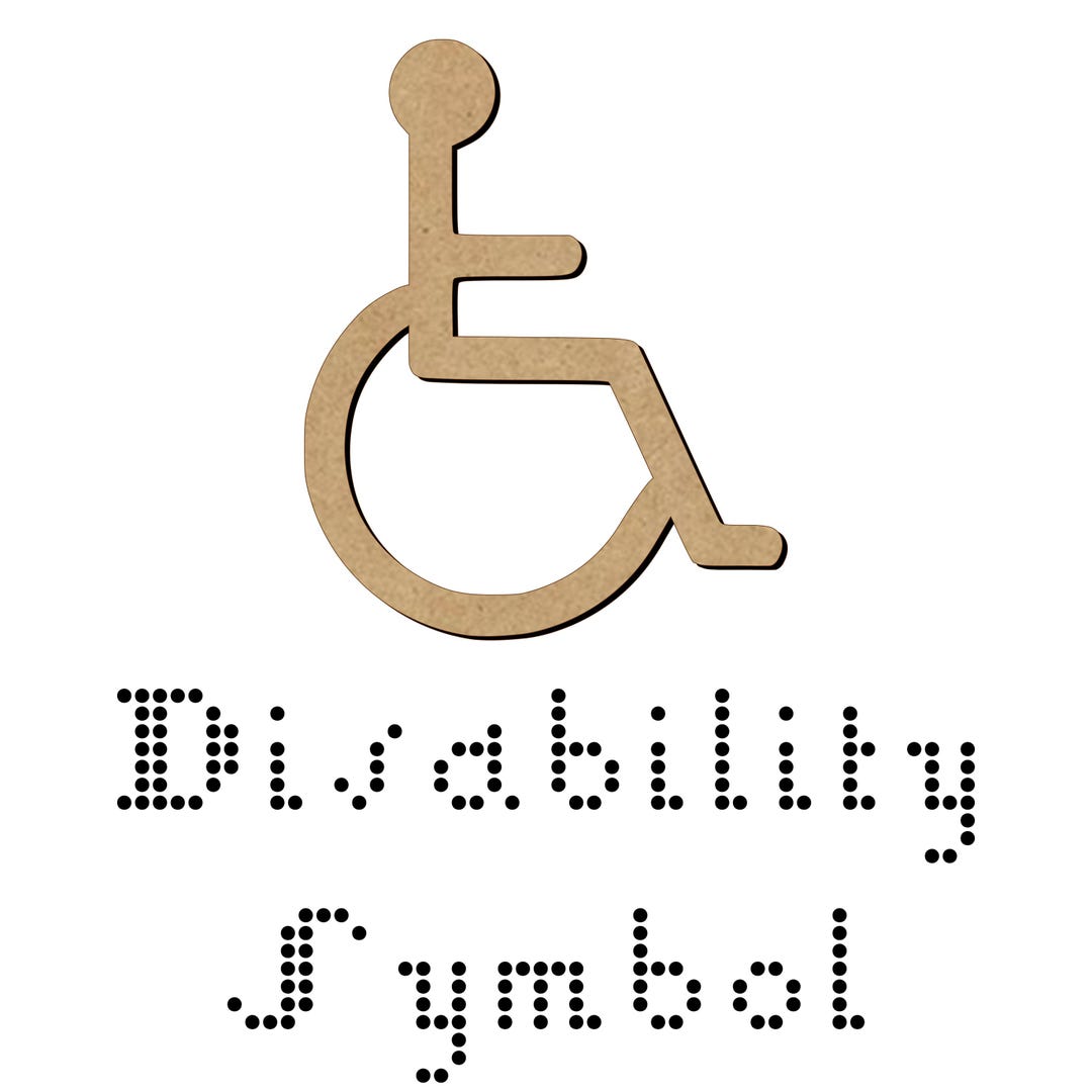 MDF Disability Symbol Wooden Badge Craft Information - 3 Sizes - Etsy UK