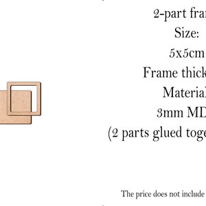 Mini Square Frame Kit for Photos Resin Crafts Miniature Art Frames Any ...