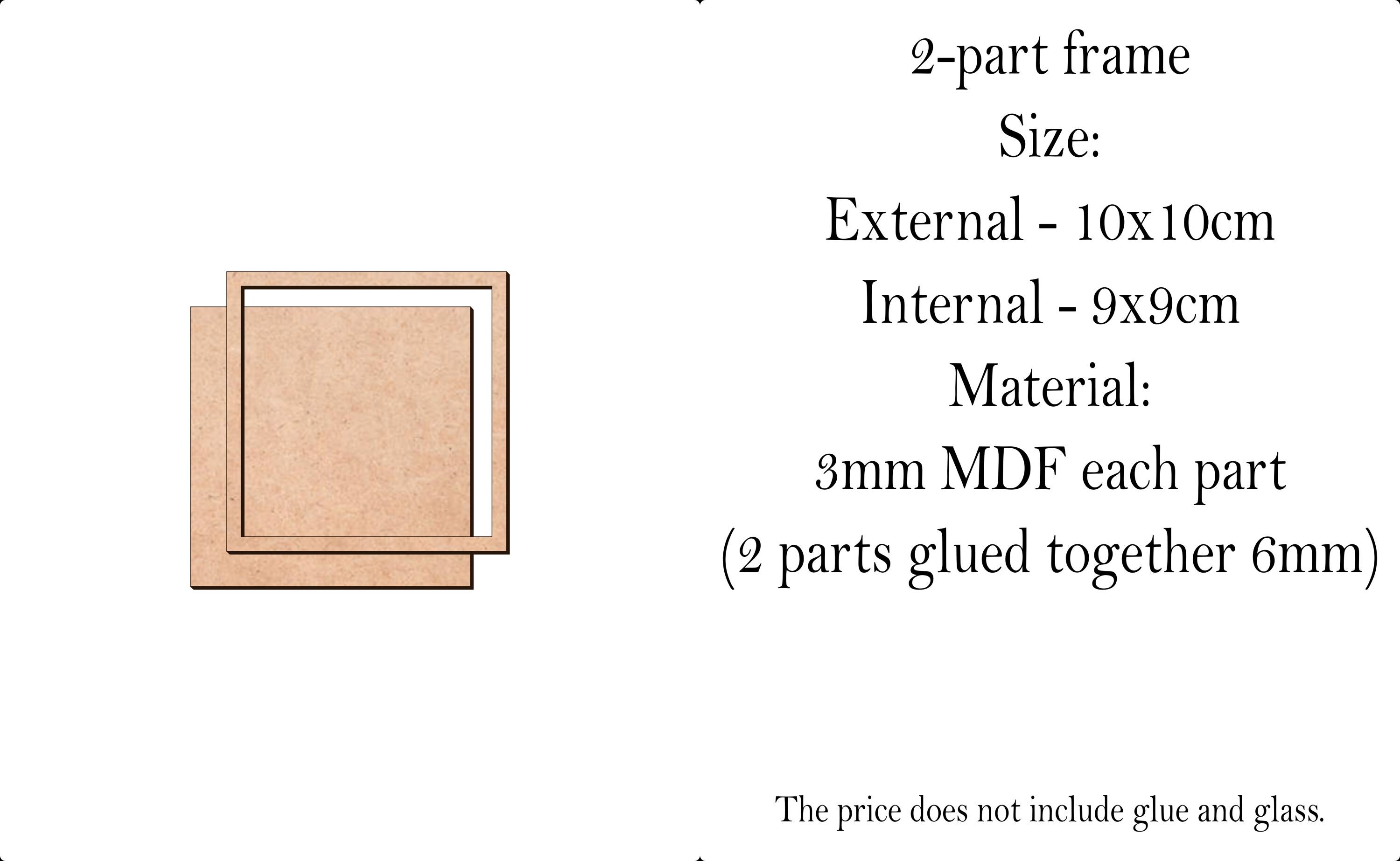 Mini Square Frame Kit MDF – Sharp Corners, DIY Photo Frame 5–10 cm ...