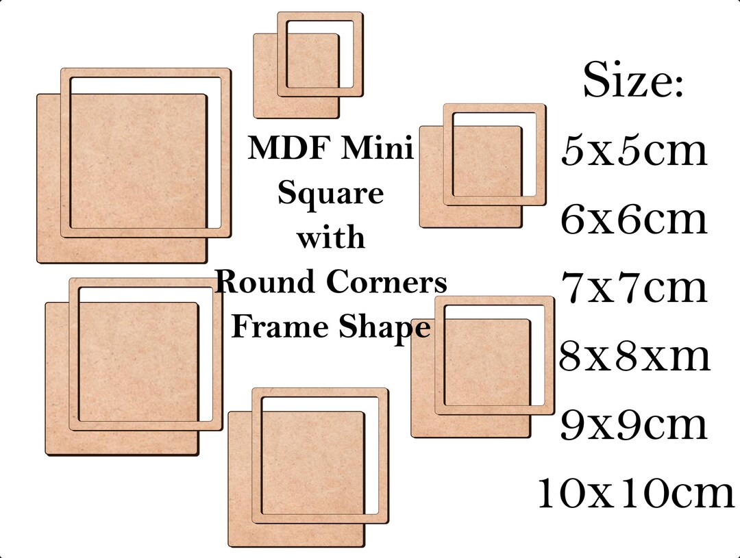Mini Square Round Corners Frame Kit for Photos Resin Crafts Miniature ...