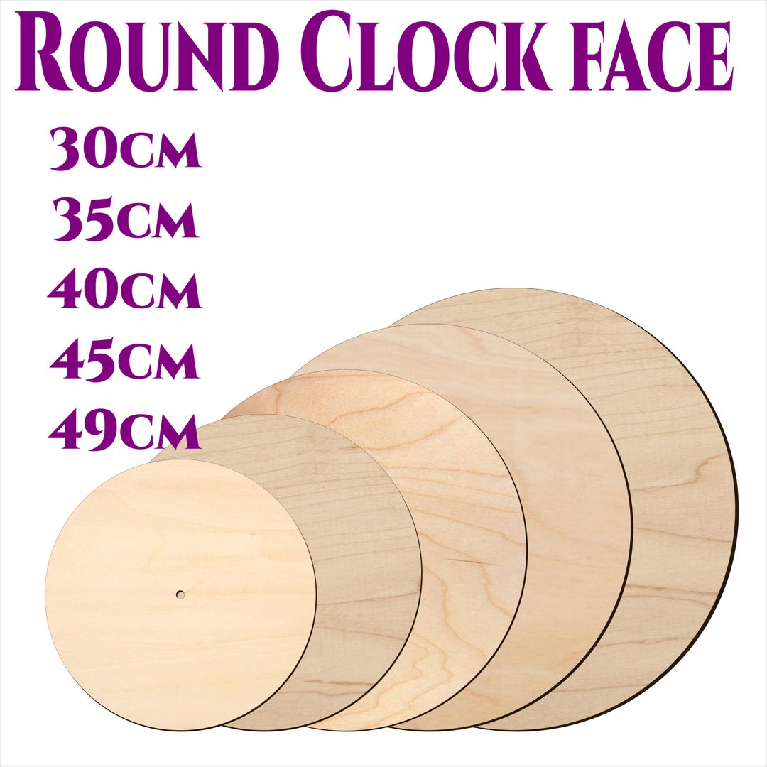 Wooden Wall Round Clock Face Size 30 - 49cm Craft Blanks 8mm Centre ...