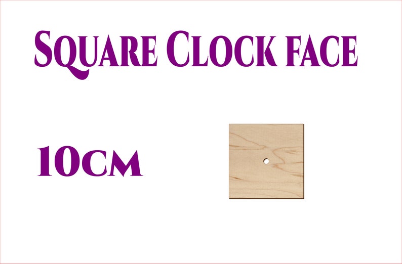 Wooden Wall Square Clock Face Size 10 - 25cm Craft Blanks 8mm Centre ...