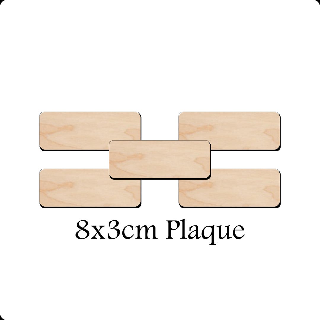 Wooden Rectangle Shape 8x3cm, Set of 5, Craft Blank Birch Plywood ...