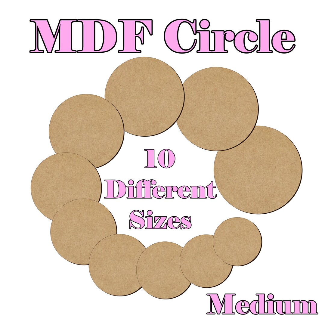 Laser-cut MDF Circles, Sizes 11-20cm, 3mm Thick, Shape for Craft Tag or ...