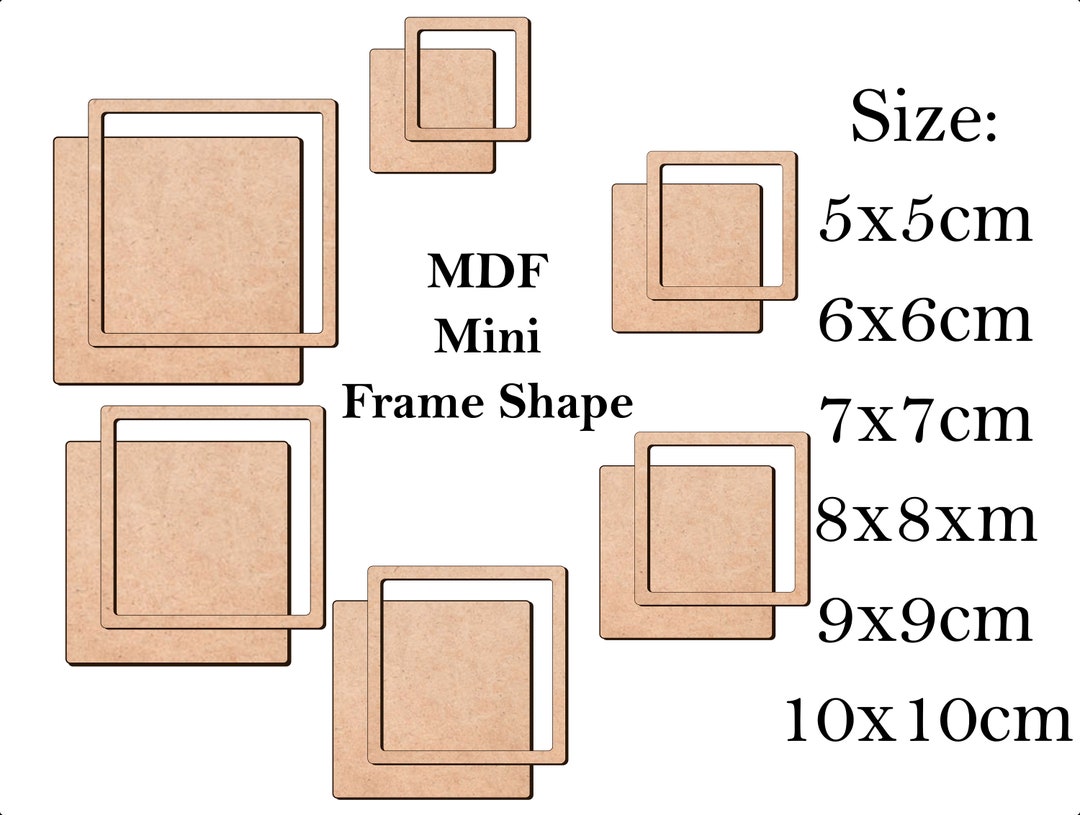 Mini Square Frame Kit for Photos Resin Crafts Miniature Art Frames Any ...