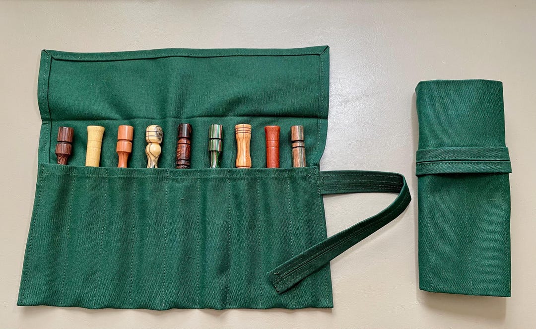 Turkey Hunting Pot Call Striker Roll-up, Holds 9 Strikers, Hunter Green ...