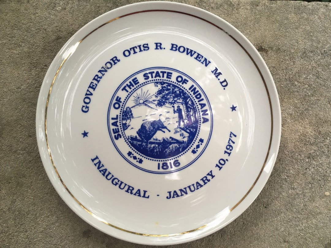 Indiana Governor Otis Bowen Inauguration Plate 1977 - Etsy