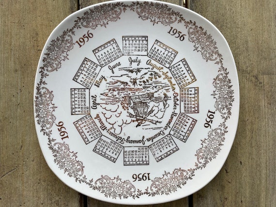 Square 1956 Calendar Plate - Etsy