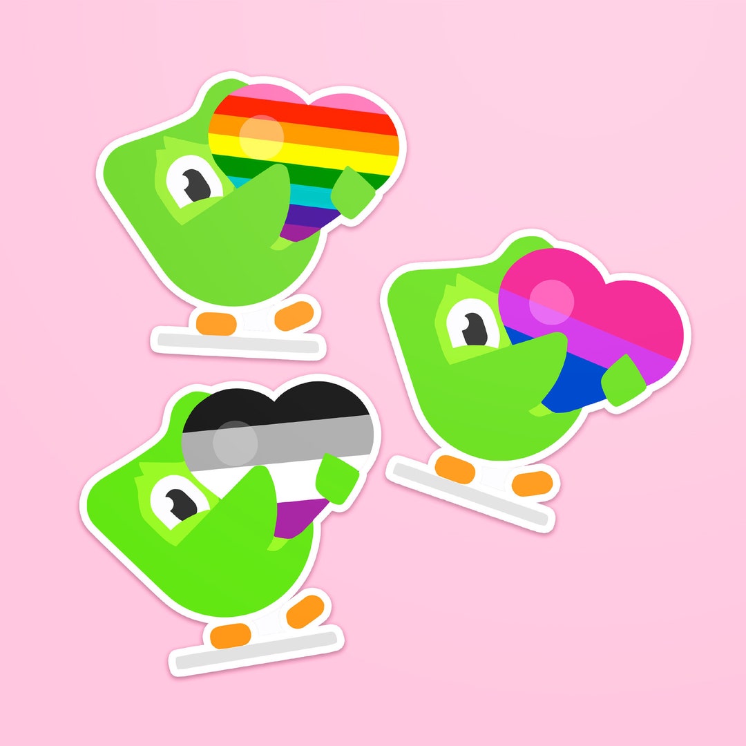 Custom Duolingo Duo Pride Flag Sticker - Etsy