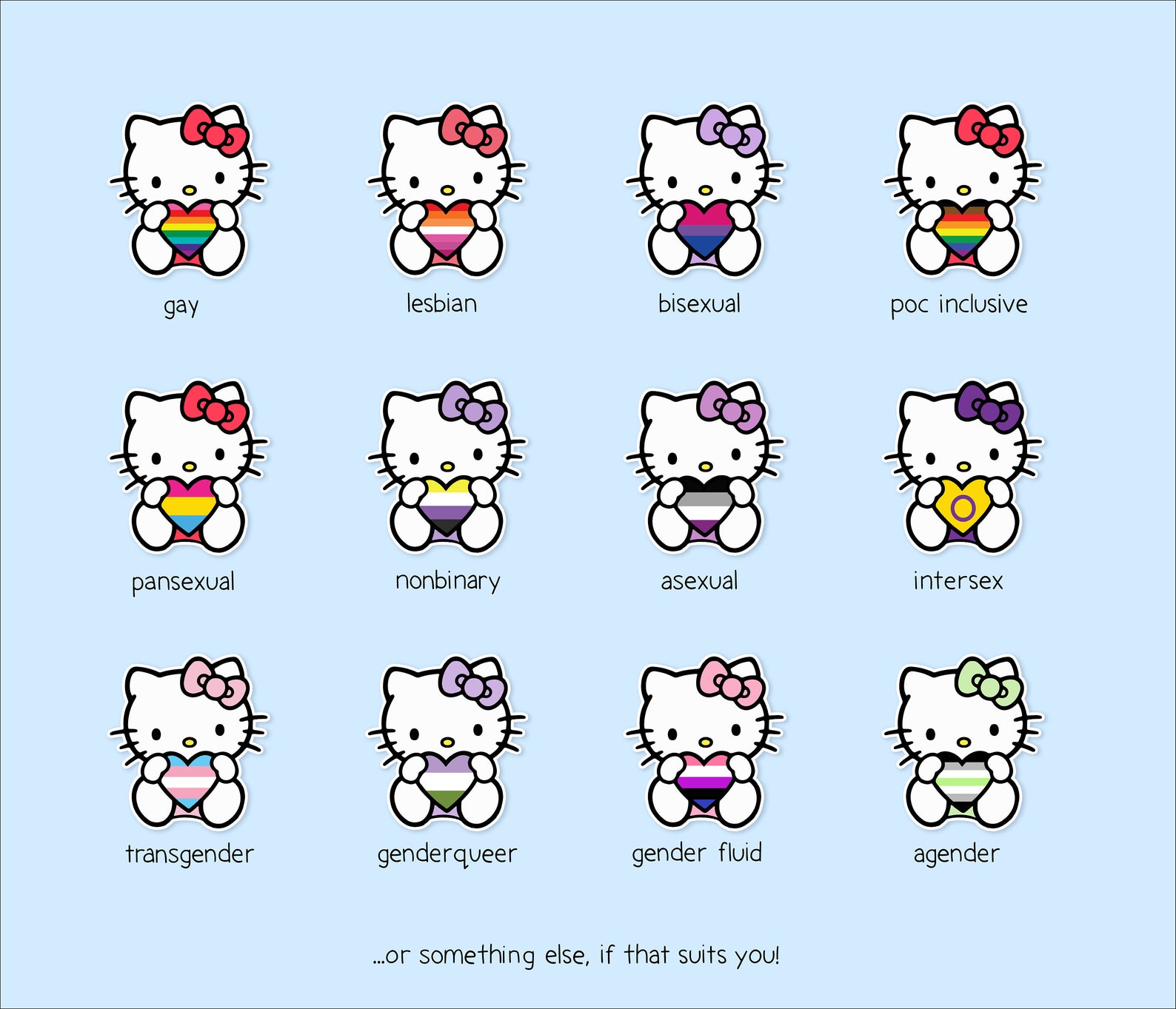 Custom Hello Kitty Pride Flag Sticker Etsy