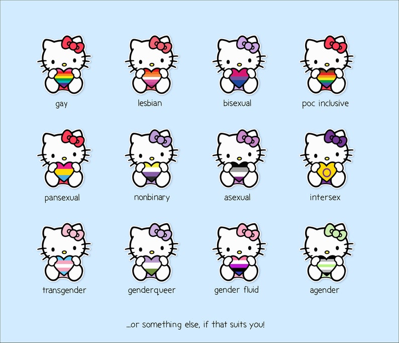 Custom Hello Kitty Pride Flag Sticker - Etsy