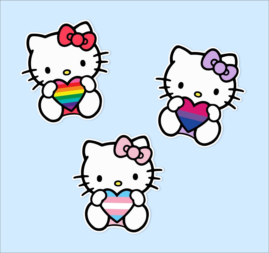 Custom Hello Kitty Pride Flag Sticker - Etsy