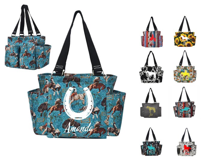 Grooming Tote/caddy Bag Horse/dog Black Paw Print Personalized ...
