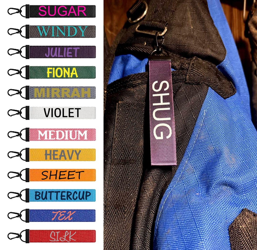 Personalized Horse Blanket Tag, Key Fob Lanyard, Bridle Halter Bag Tag ...