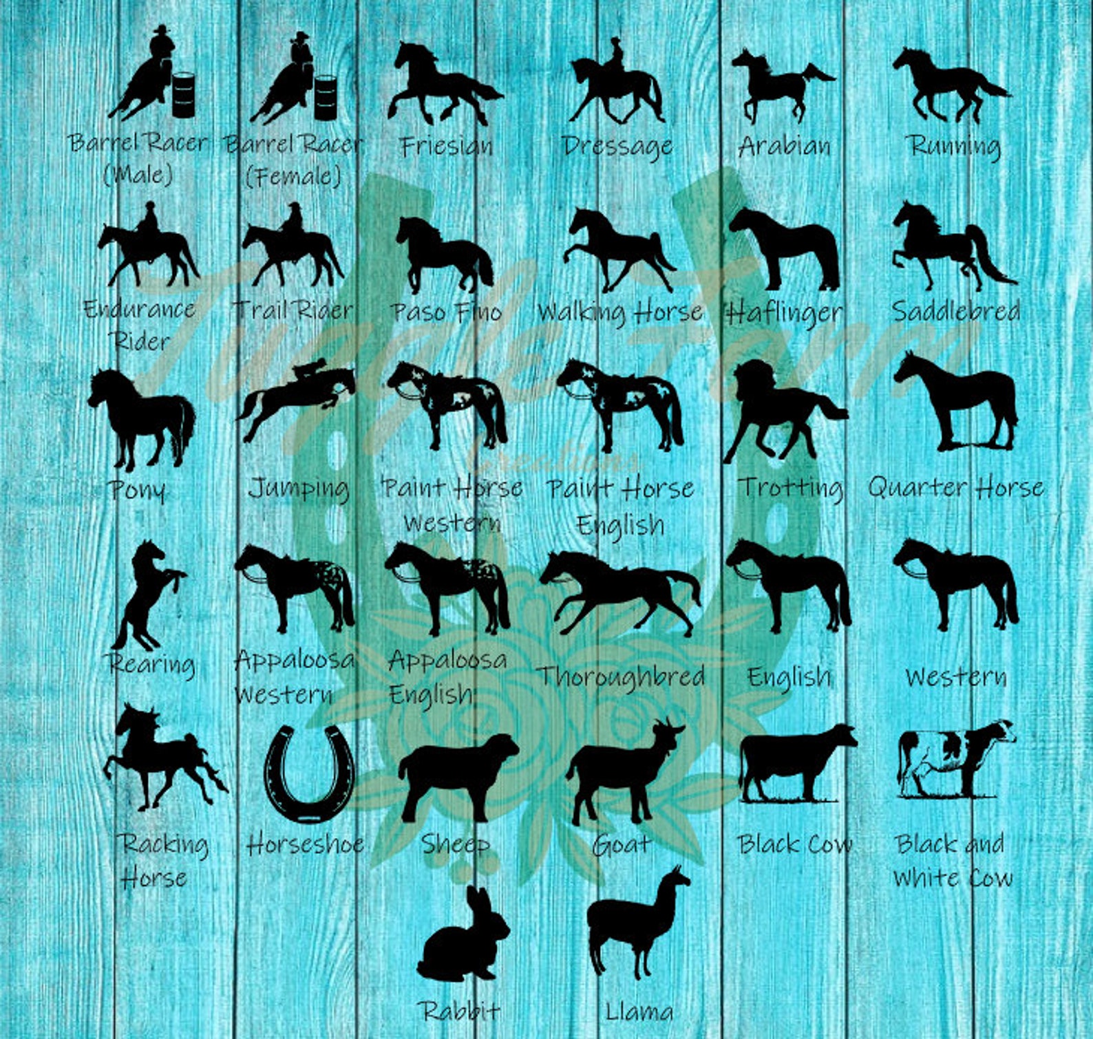 Horse Decal Bucket Decal Cow Decal Farm Decal Horse Gift - Etsy