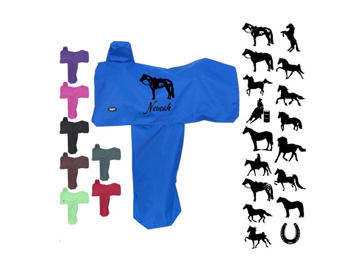 Personalized Horse Western Saddle Cover, Custom Saddle Cover ...