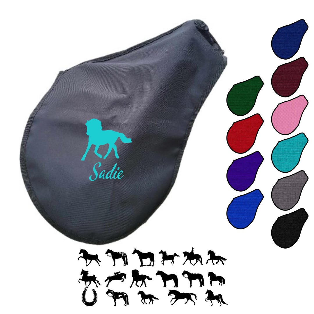 Personalized English Saddle Cover, Custom English Saddle Cover, Name on English Saddle Cover ...