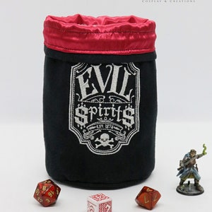 Dice Bag MEDIUM - Evil Spirits - Embroidered Suede W/satin Lining ...