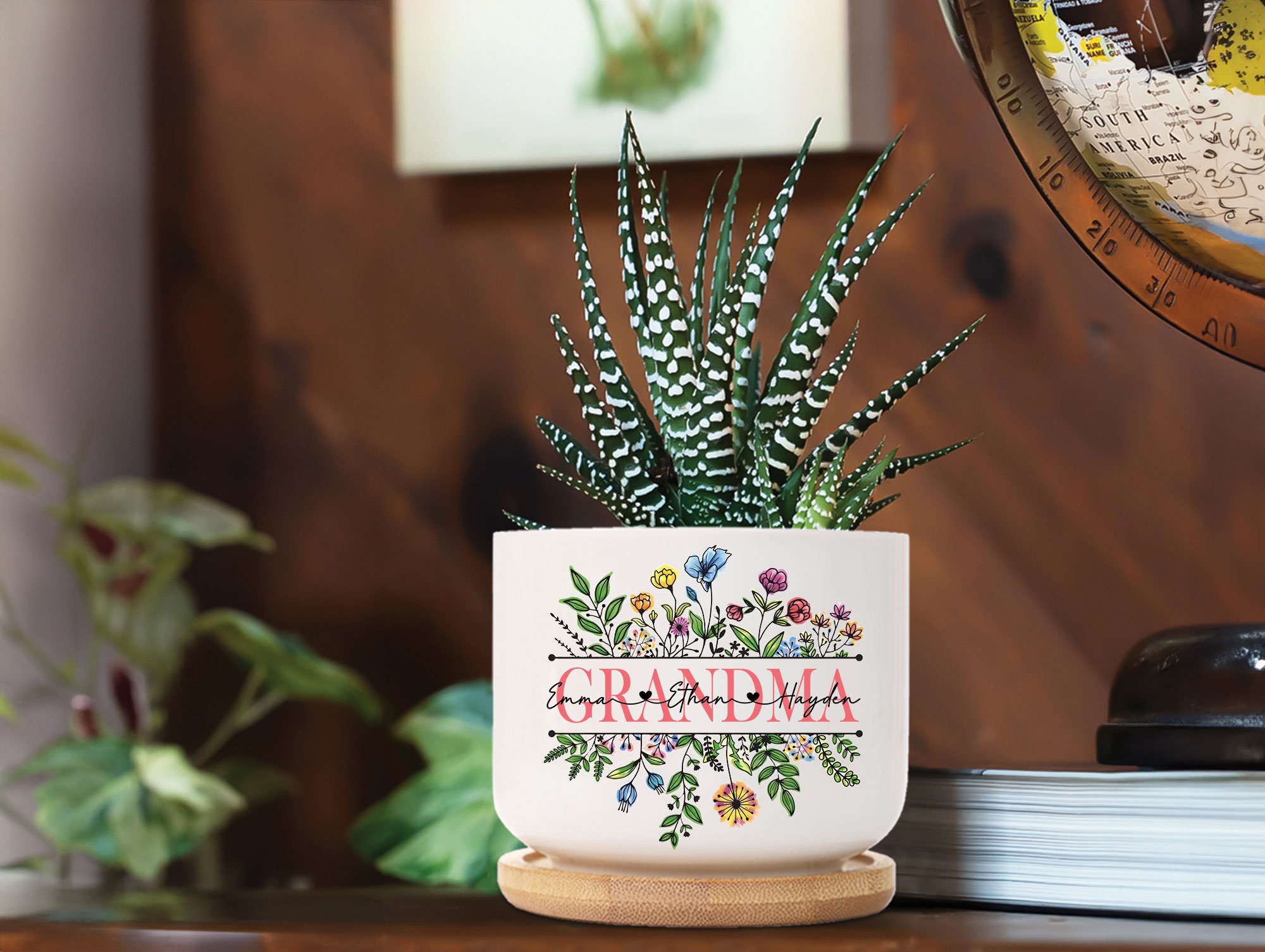 Personalized Birth Month Flower Plant Pot, Custom Flower Pot, Mother's ...