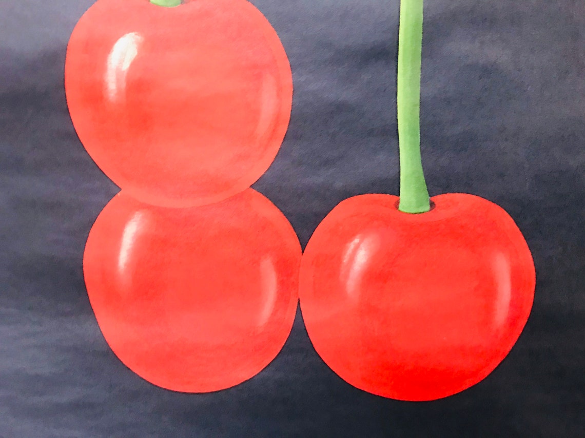 Old School Wall Map: the Cherry Vintage | Etsy