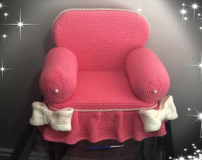 Crochet PATTERN Miniature Armchair, Pillow, Candle, Doily and Rug ...