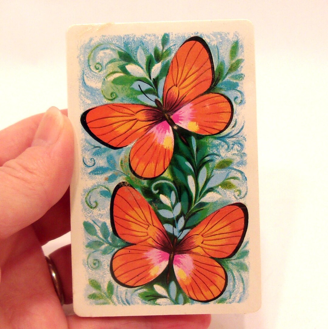 NOS Vintage MCM Trump Mod Butterfly Playing Cards in Original Cello ...