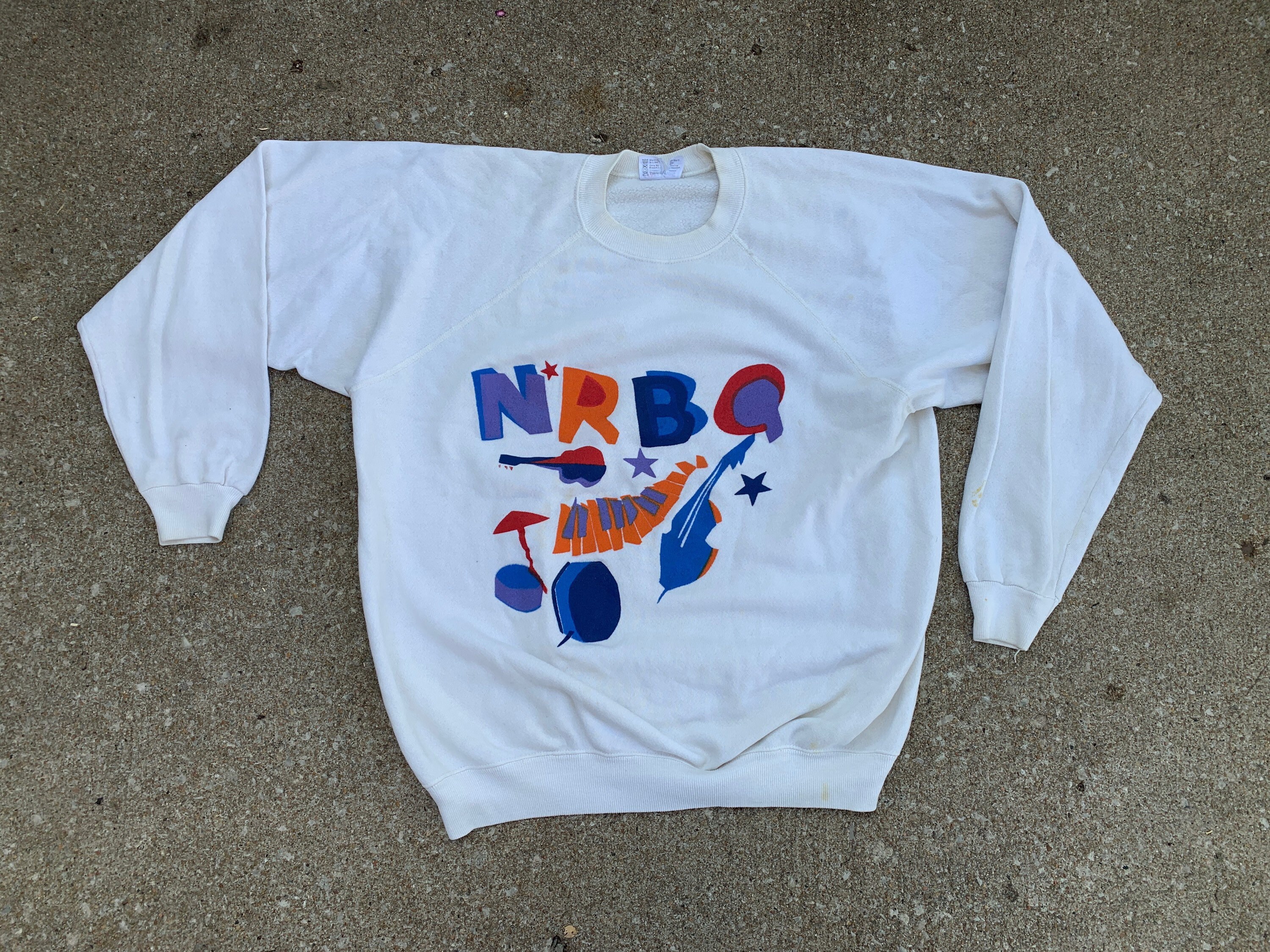 Vintage 1980s 80s NRBQ Concert Tour Rock N Roll Crewneck XL White ...