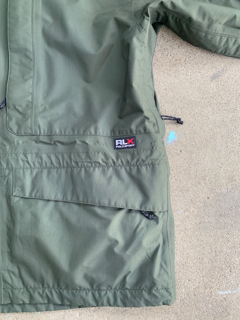 Vintage 1990s Ralph Lauren Polo Sport Green Jacket Medium Insulated Fall Winter RLX Skiing ...