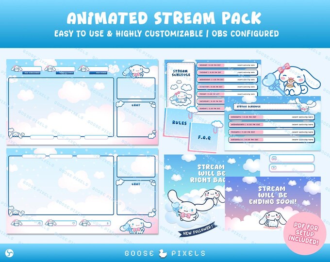 Cute Room | Animated Stream Overlay Pack - Etsy Canada