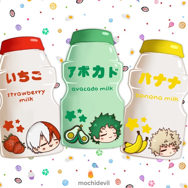 Mha Milk Stickers - Etsy