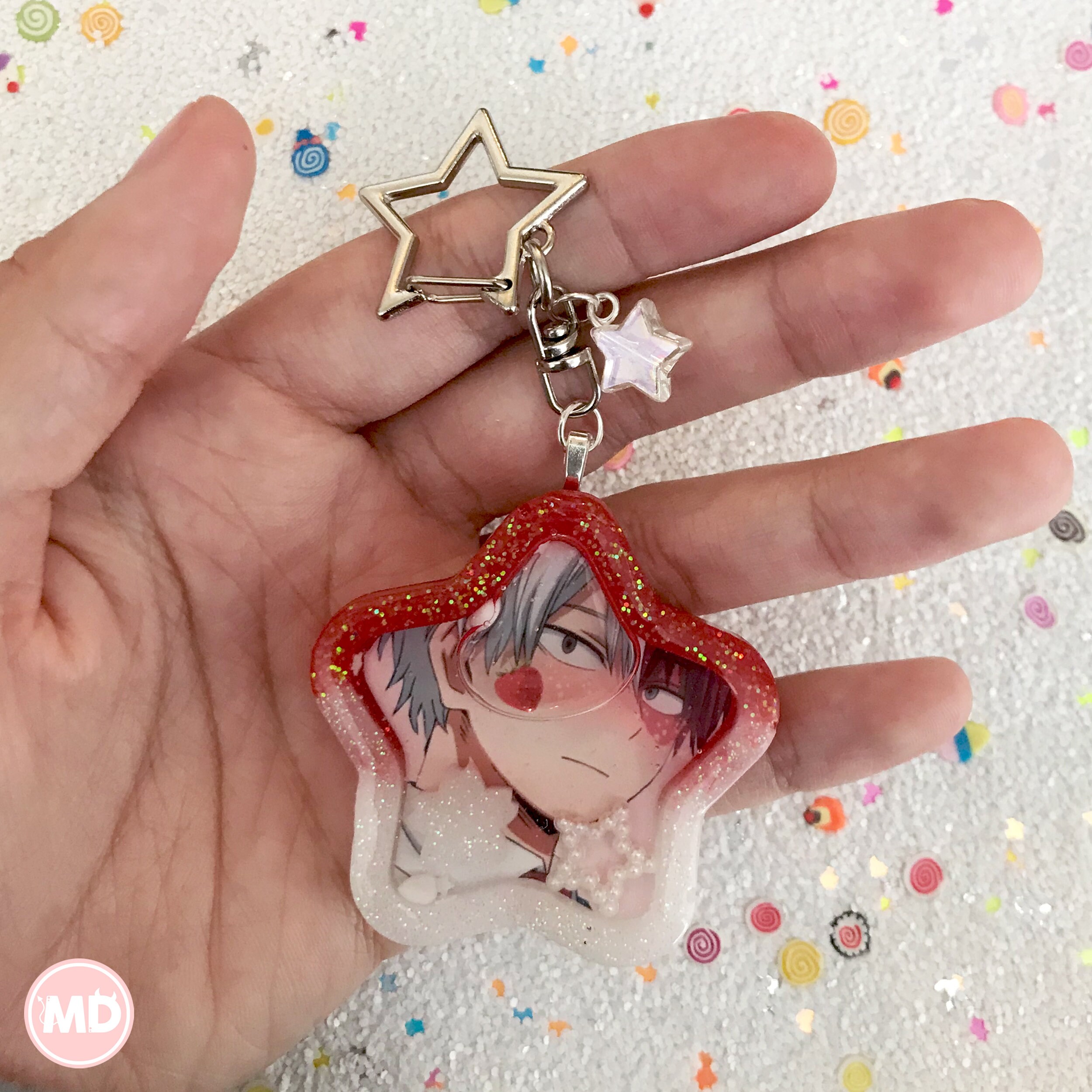 My Hero Anime Todoroki Star Shaker Keychain - Etsy