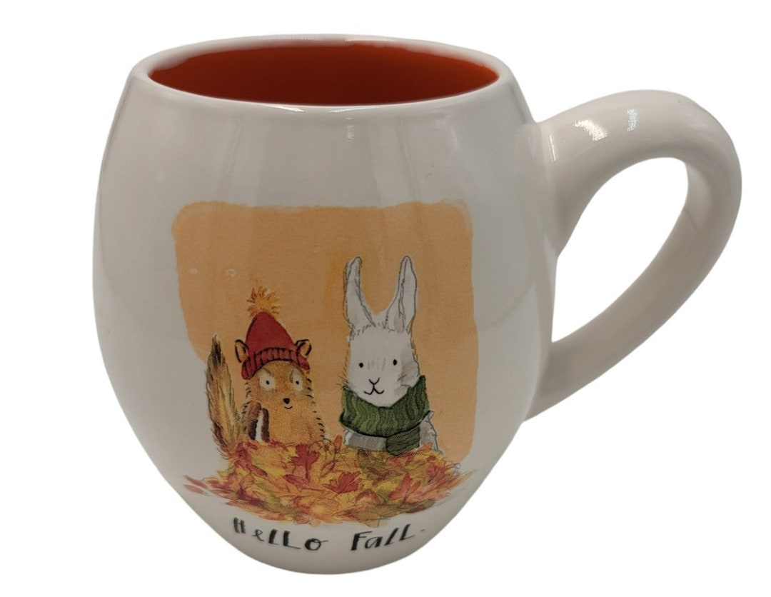 Roe Dun Coffee Cup Fall Mug Tea Hot Chocolate Autumn Leave Squirrel ...